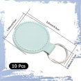 1Set CutHollow 10Pcs PU Leather Keychain with Metal Key Ring Flat Round ...