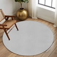Grey Round Area Rug 6 FT, Non Slip Bedroom Rugs, Vintage Leather ...