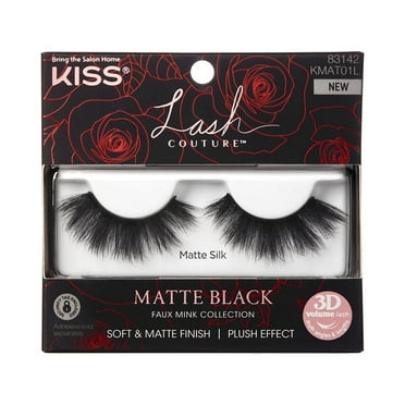 KISS Lash Couture Matte Black Faux Mink Eyelashes Multipack, Matte ...