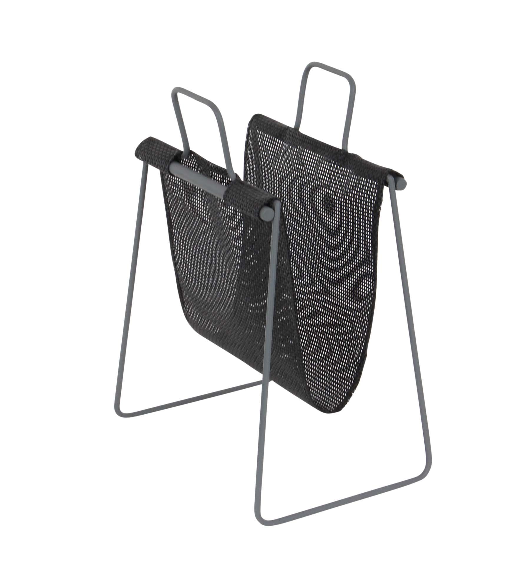 Decmode Contemporary 20 x 16 inch black iron and fabric mesh magazine ...