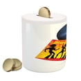 70s Party Piggy Bank, Vinyl Record Cover with Disco Party Illustration ...