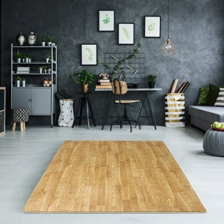 Sorbus Wood Grain Floor Mats Foam Interlocking Mats Tile 3/8-Inch Thick ...