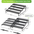 4 Tier Spice Rack Organizer for Cabinet, Black (2 PCS S&L) Seasoning ...