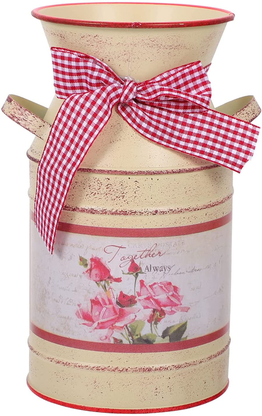 Lonbiaci Metal Rustic Flower Bucket Vintage Jug Farmhouse Flower Vases ...