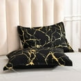 Satin Bedding Set Black Duvet Cover 3 Pcs Gold Metallic Marble Full ...