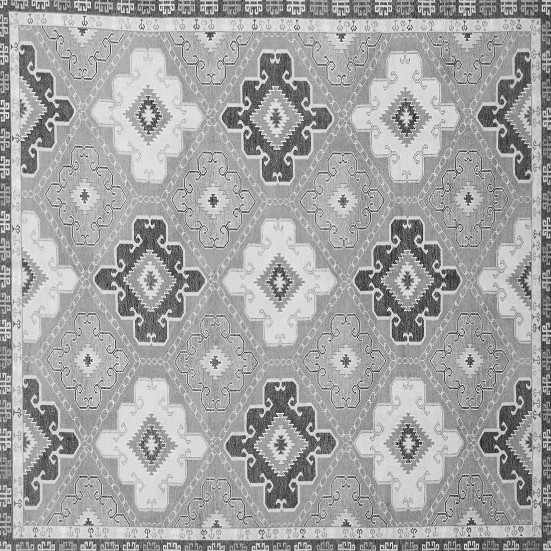 Ahgly Company Indoor Square Abstract Gray Modern Area Rugs, 6' Square ...