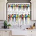 3 Piece Kitchen Curtains and Valances Set Colorful Parrot Cafe Curtains ...
