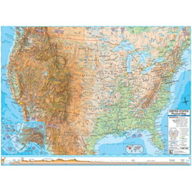 Universal Map 29176 US Advanced Physical Rolled Map - Paper - Walmart.com