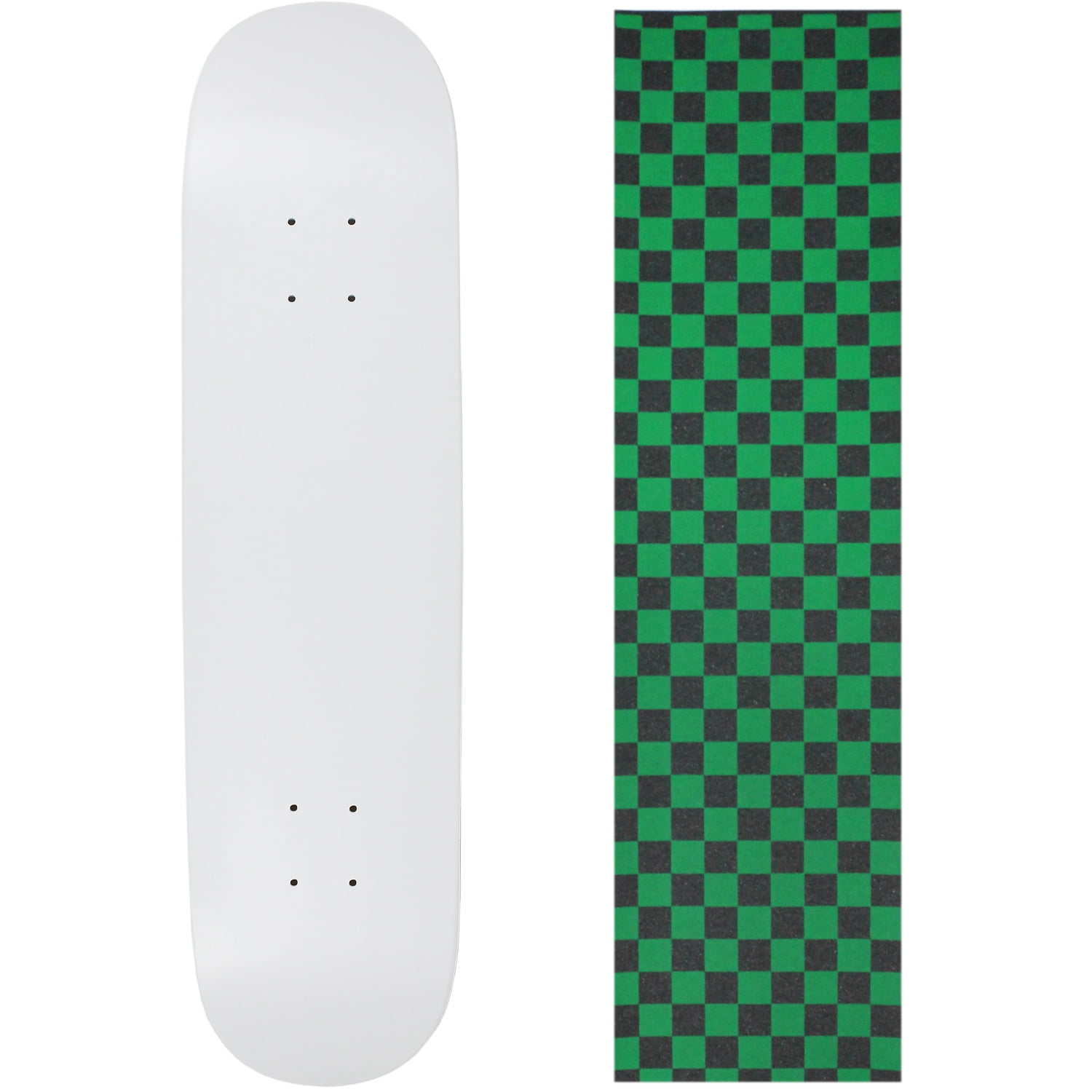 Skateboard Deck Pro 7-Ply Canadian Maple DIP WHITE With Griptape 7.5 ...