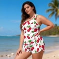 Binienty Cherry Pattern Design Women's Athletic Tank Top Shorts Set ...