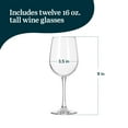 Libbey 7510 Vina Tall Wine Glasses, Stemmed Bulk Drinking Set, 16-ounce ...