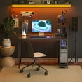DESINO 55" Gaming Computer Desk, Gamer Table with Reversible Storage ...