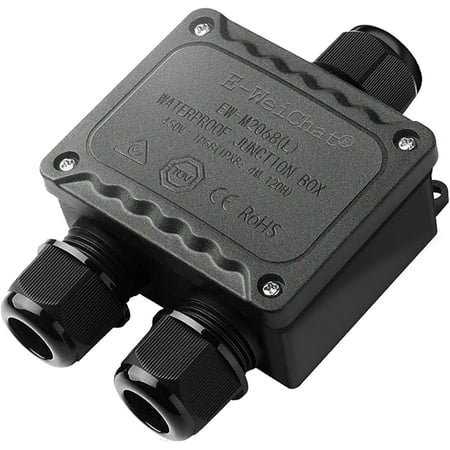 SICED IP68 waterproof 3-way outdoor junction box with M25 cable glands ...