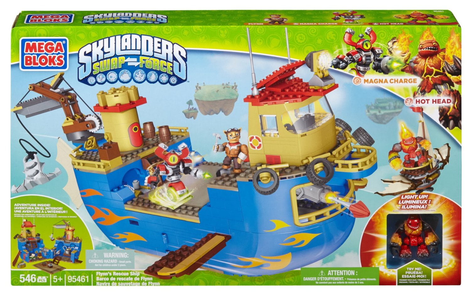 Skylanders Swap Force Flynn's Rescue Ship Set Mega Bloks 95461 ...