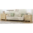 Modern Rattan Nightstand Set of 2, 3-Drawer Curved Bedside Tables with ...