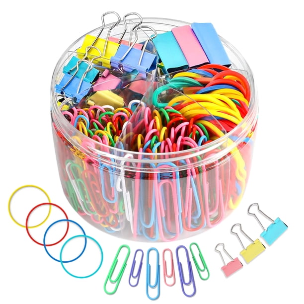 Saiveina Paper Clips Binder Clips, Colorful Office Clips Set, 240 Count ...