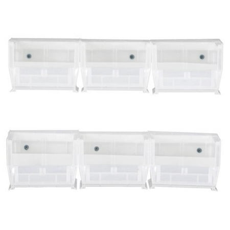Plastic Rails with 6 Clear Bins - 5.37 L x 4.12 W x 3 H in. | Walmart ...