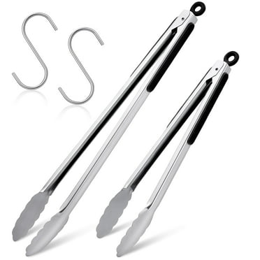 9-Inch Stainless Steel Kitchen Tongs with Non-Slip Handle and Heat ...