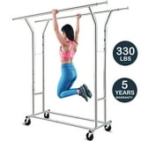 HOKEEPER 330 lbs Heavy Duty Clothing Garment Rack Rolling Commercial ...