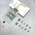 24Pcs Light Green Press on Nails Square Short False Nails Natural ...