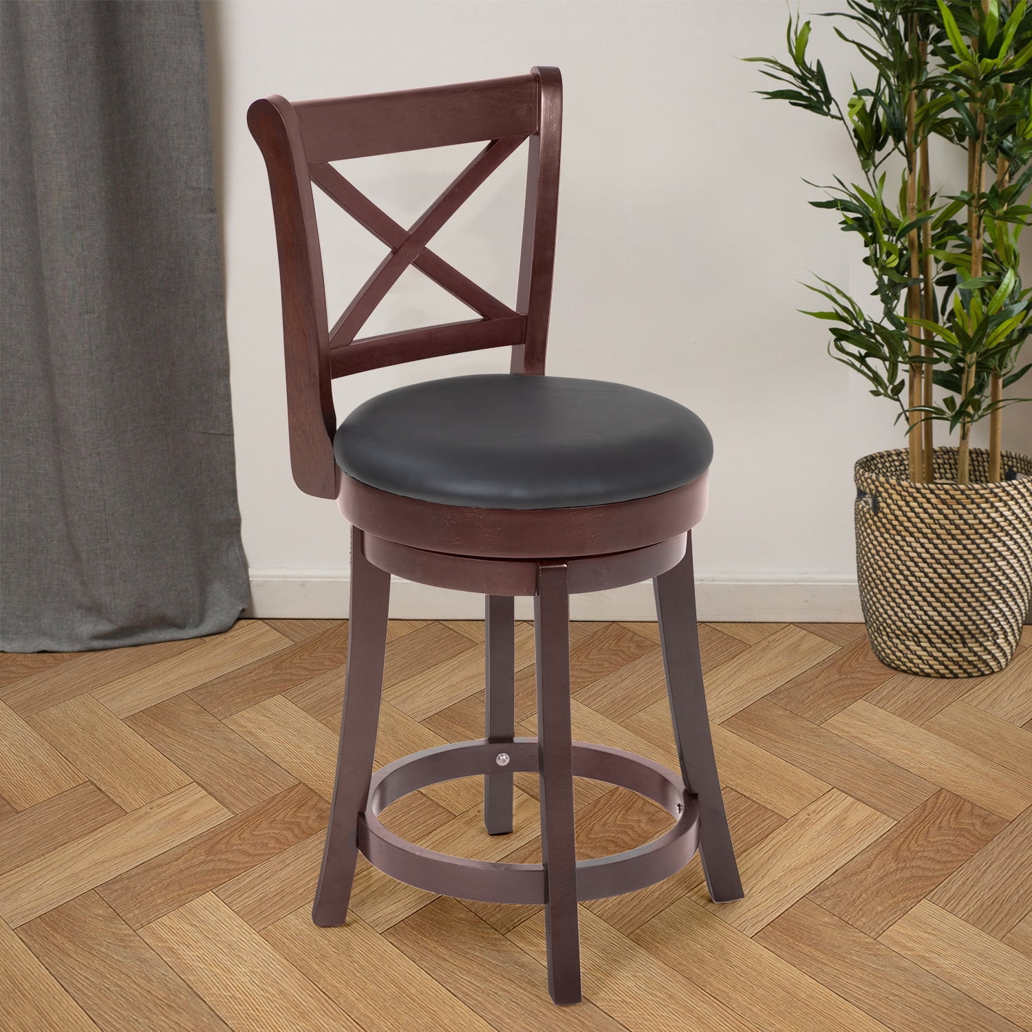 CL.HPAHKL Bar Stools Counter Stools Kitchen Barstools Wooden Low Back ...