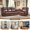 Ebello 4-Seater Faux Leather Recliner Sofa Set, Manual Reclining Chair ...