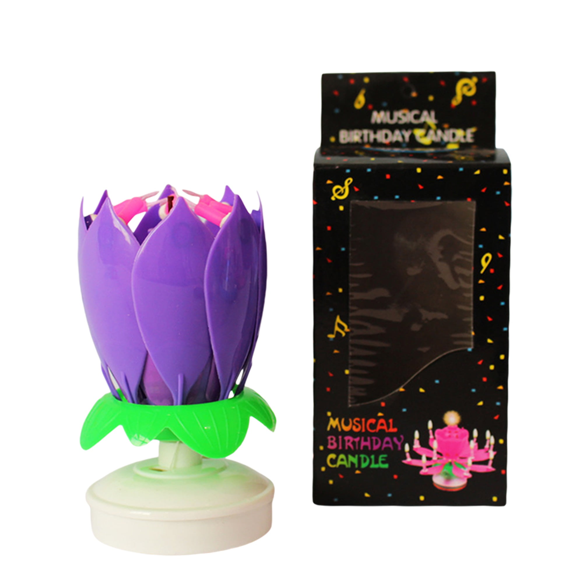 Pudcoco Colorfully Incredible Birthday Candles, Lotus Shaped Double ...
