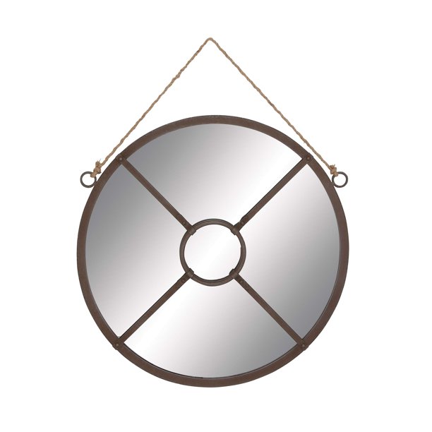 Round Metal Wall Hanging Mirror With Rope Attachment - Walmart.com ...