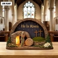 Wood 2D Jesus Statue Desktop Ornament Black 12cm For Home Church ...