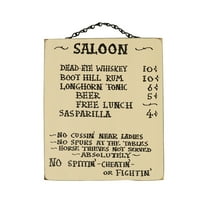 Vintage Rustic Wooden Saloon Menu Hanging Sign Western Bar Home Pub Man ...