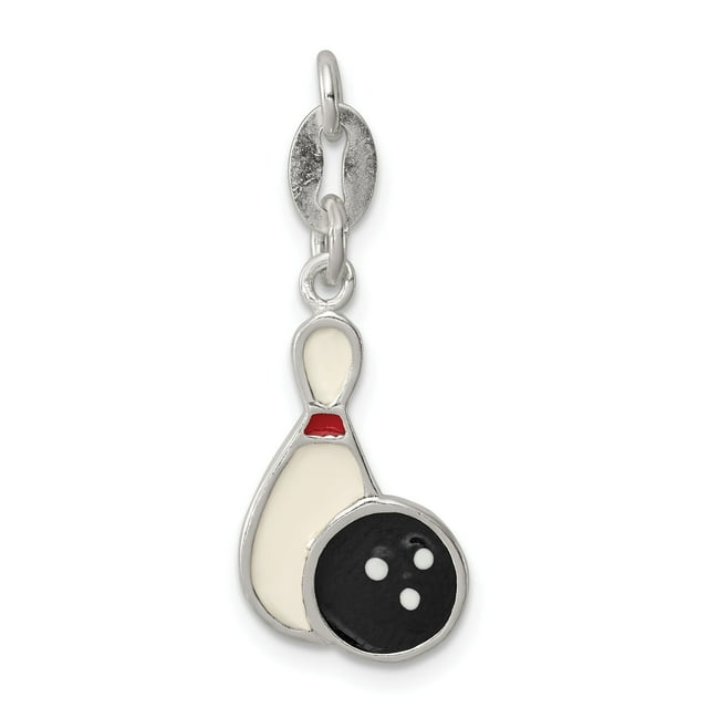 Sterling Silver Polished Enamel Bowling Charm - Walmart.com