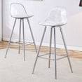 AUU Modern Upholstered Bar Chairs with Metal Legs, Compact Size Stylish ...