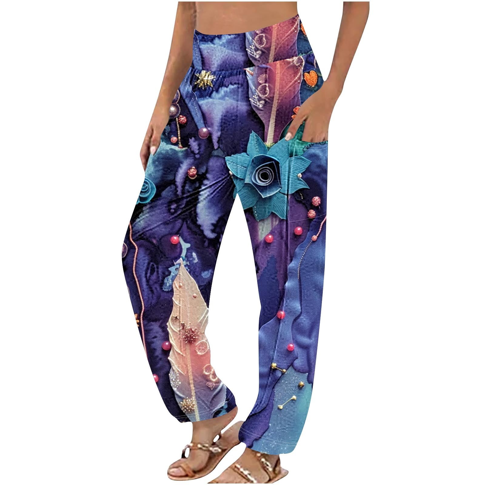 Click here for Rkstn Womens Pants Solid Color Sports Loose Casual... prices