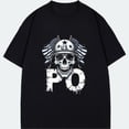 Black T Shirt With Skull And American Flag Helmet Design Po Text ...