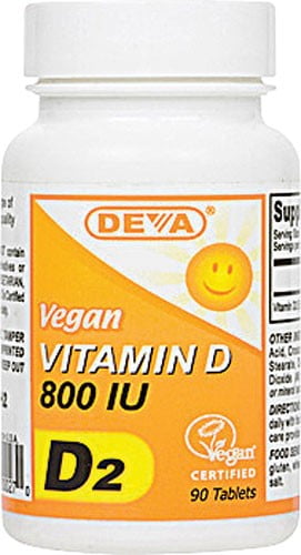 Deva Vegan Vitamin D 800 IU Tablets, 90 Ct - Walmart.com