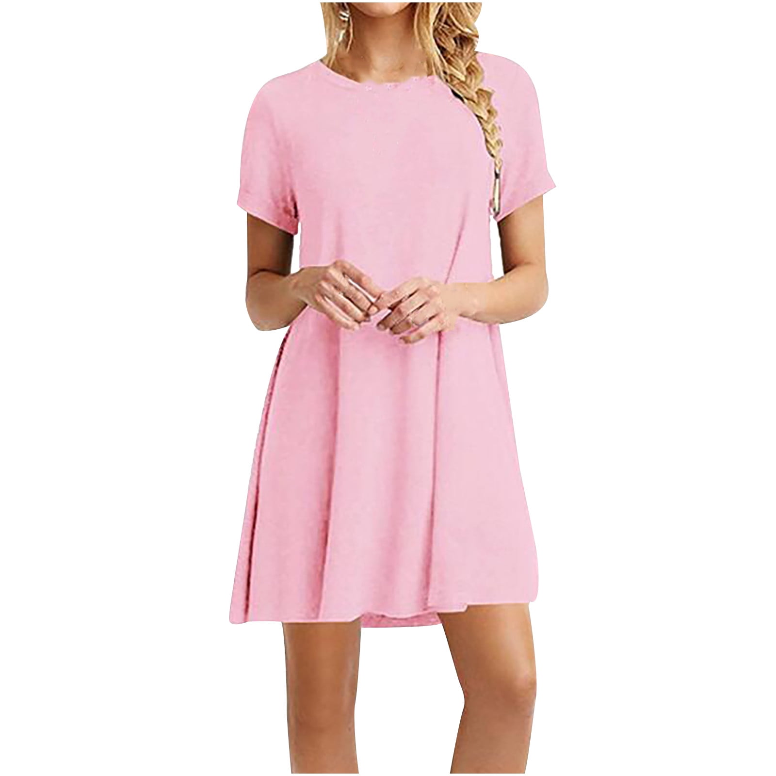 Click here for Pisexur Short Sleeve Round-Neck Knee-High Dress Fa... prices