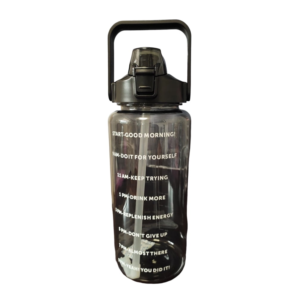 2000ml Plastic Water Bottle with Times and Straw to Drink BPA Free ...