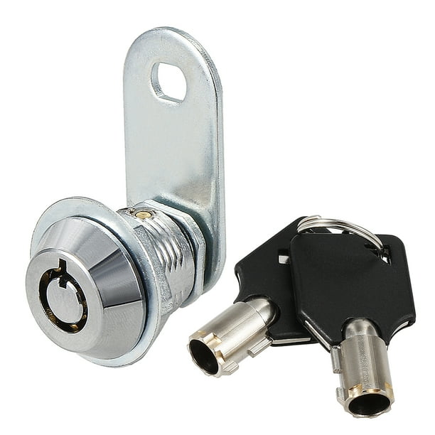 5/8" Cylinder Zinc Alloy Chrome Finish Tubular Cam Lock w Key, Keyed ...