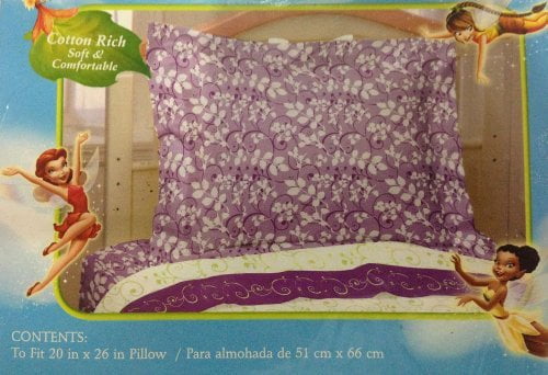 Disney Fairies,tinker Bell Pillow Sham.purple and White. - Walmart.com