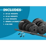 US Weight 100 lb. Traditional Barbell Weight Set with New Upgraded Bar ...