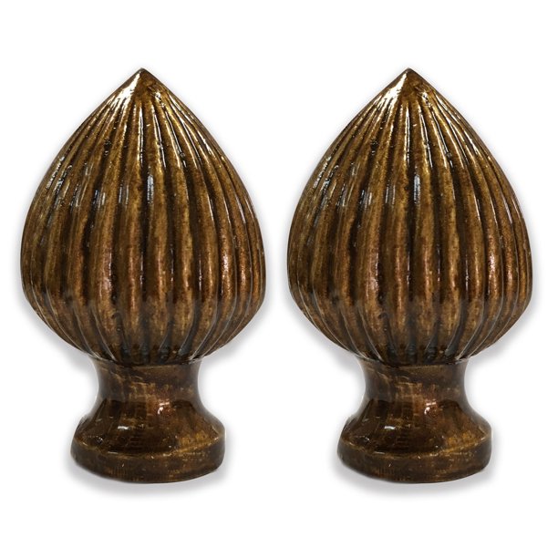 Royal Designs, Inc. Ribbed Pear Lamp Finial for Lamp Shade, F-5033AB-2 ...