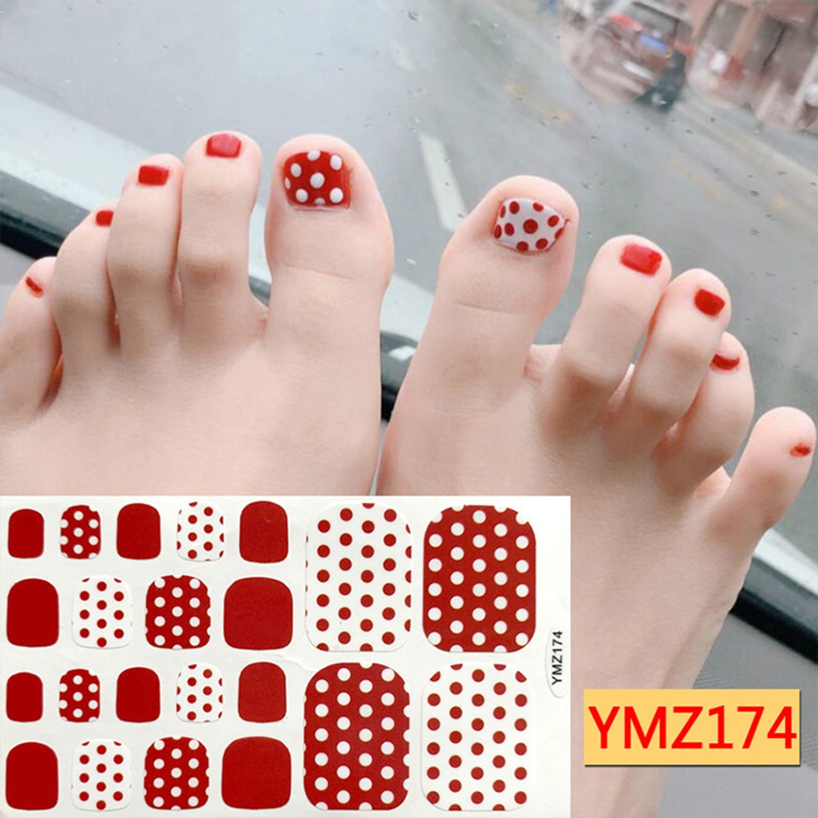 yinguo diy toe nail stickers full wraps nail polish stickers nail ...