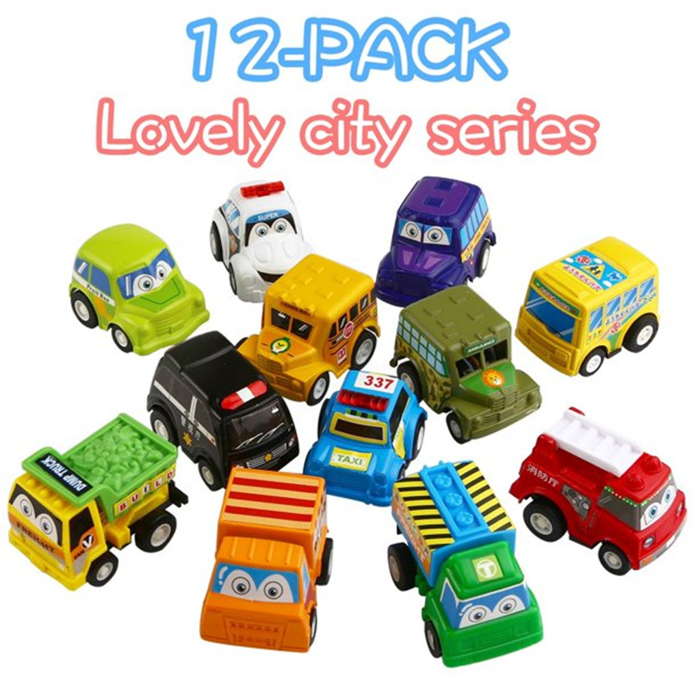 Dido 12PCS Pull Back Mini Car Toy Model Children Gift Small Truck Boy ...