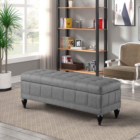 42 Inch Rectangular Large Storage Bench Openable Bench Soft Chair ...