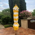 Covered Living 9ft Yellow and White Striped Patio Umbrella Canopy ...