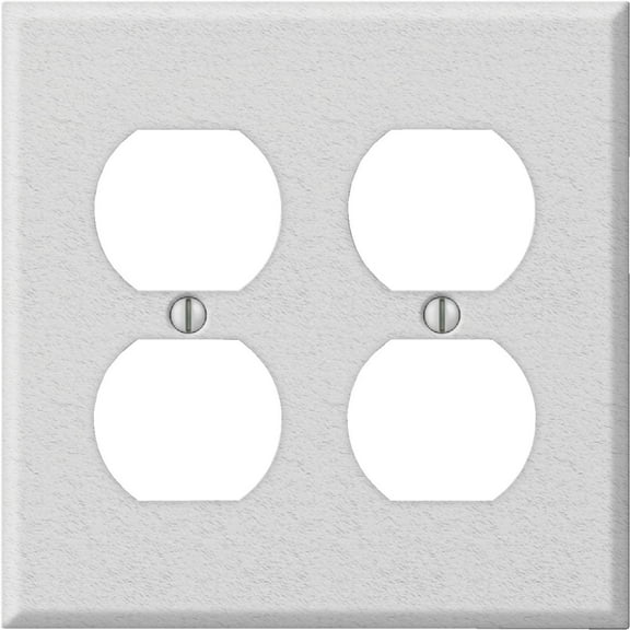Amerelle PRO 1-Gang Stamped Steel Outlet Wall Plate, Ivory Wrinkle ...
