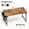 Brown Modern Computer Desk With 3 Drawers And Open Shelves 47.2 Inch ...