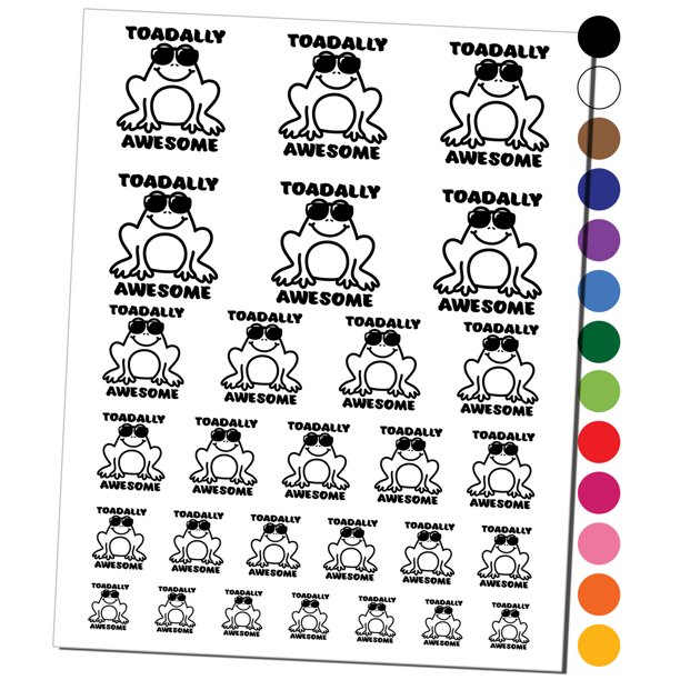 Toadally Totally Awesome Frog with Sunglasses Water Resistant Temporary ...