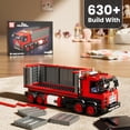 Red Container Truck Building Set, Toy Realistic American Style Trucks ...