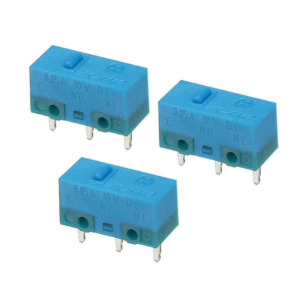 Uxcell Mouse Micro Switch 0.78N 5000w Time 3 Pins Blue Toggle Shaft ...